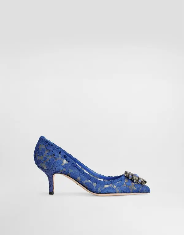 Dolce & Gabbana Bellucci Lace Pumps With Brooch - Blue
