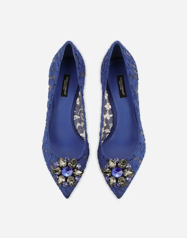 Dolce & Gabbana Bellucci Lace Pumps With Brooch - Blue