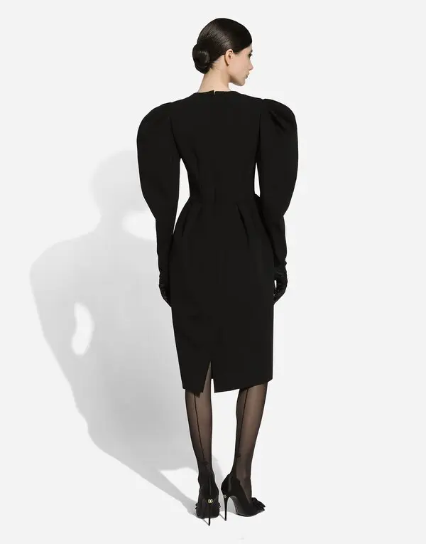 Dolce & Gabbana Calf-length Wool Dress With Open Neckline