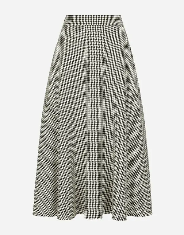 Dolce & Gabbana Houndstooth Wool Circle Skirt