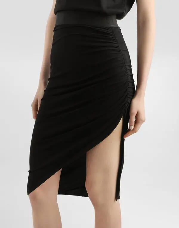 Dolce & Gabbana Asymmetrical Jersey Skirt - Black