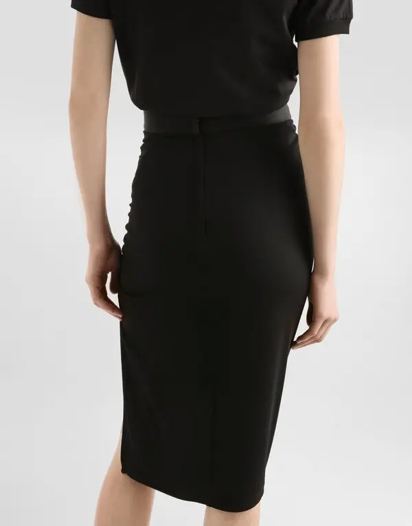 Dolce & Gabbana Asymmetrical Jersey Skirt - Black