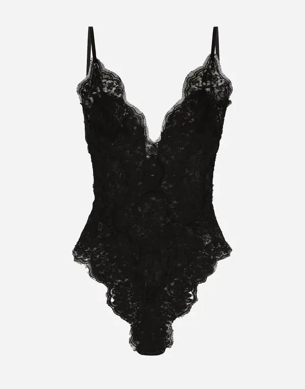 Dolce & Gabbana Tulle And Chantilly Lace Bodysuit