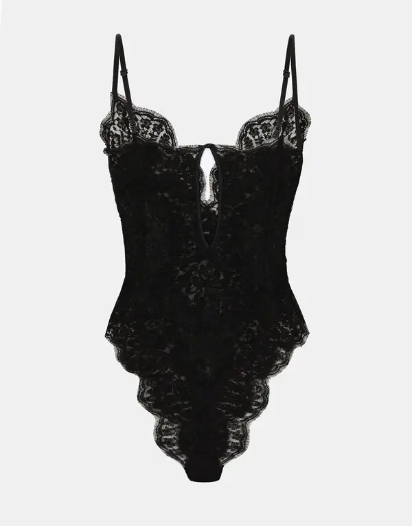 Dolce & Gabbana Tulle And Chantilly Lace Bodysuit