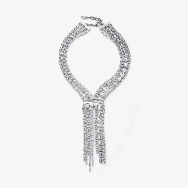 JIMMY CHOO Zandra Crystal Necklace - Silver/crystal