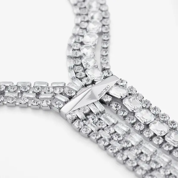 JIMMY CHOO Zandra Crystal Necklace - Silver/crystal
