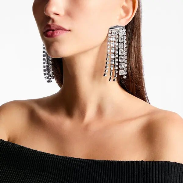JIMMY CHOO Zandra Silver-finish Crystal Earrings - Silver/crystal