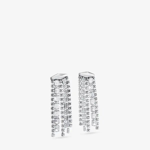 JIMMY CHOO Zandra Silver-finish Crystal Earrings - Silver/crystal