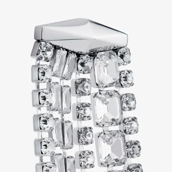 JIMMY CHOO Zandra Silver-finish Crystal Earrings - Silver/crystal