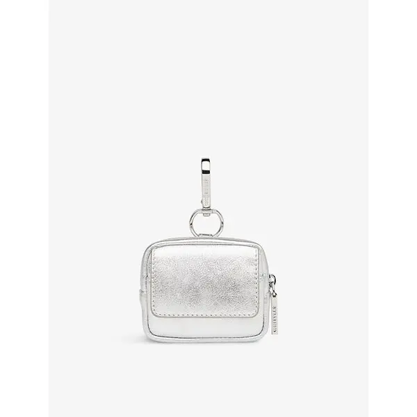 Whistles Bibi Metallic-leather Keyring - Silver