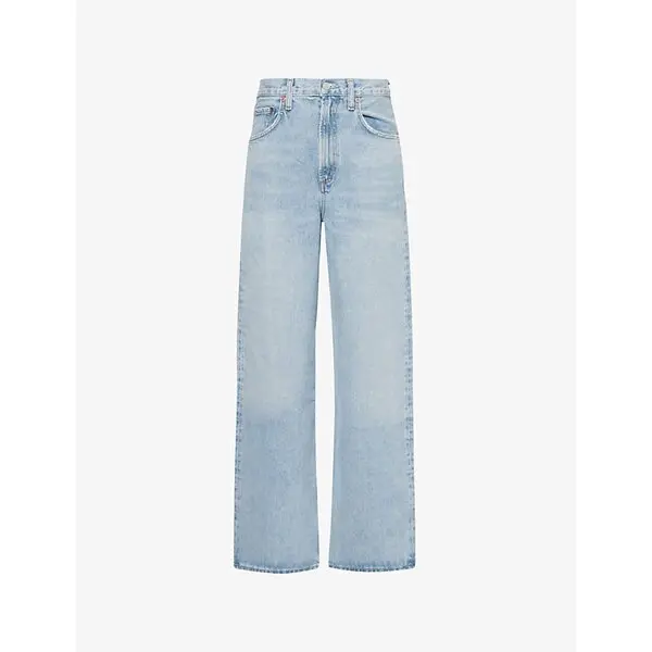 AGOLDE Low Curve Mid-rise Straight-leg Denim Jeans - Force (vint Marbled Ind)