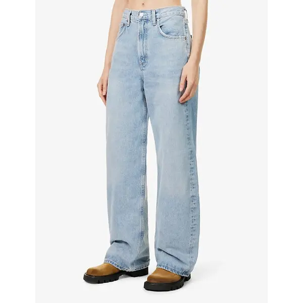 AGOLDE Low Curve Mid-rise Straight-leg Denim Jeans - Force (vint Marbled Ind)