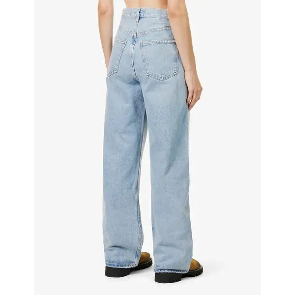 AGOLDE Low Curve Mid-rise Straight-leg Denim Jeans - Force (vint Marbled Ind)