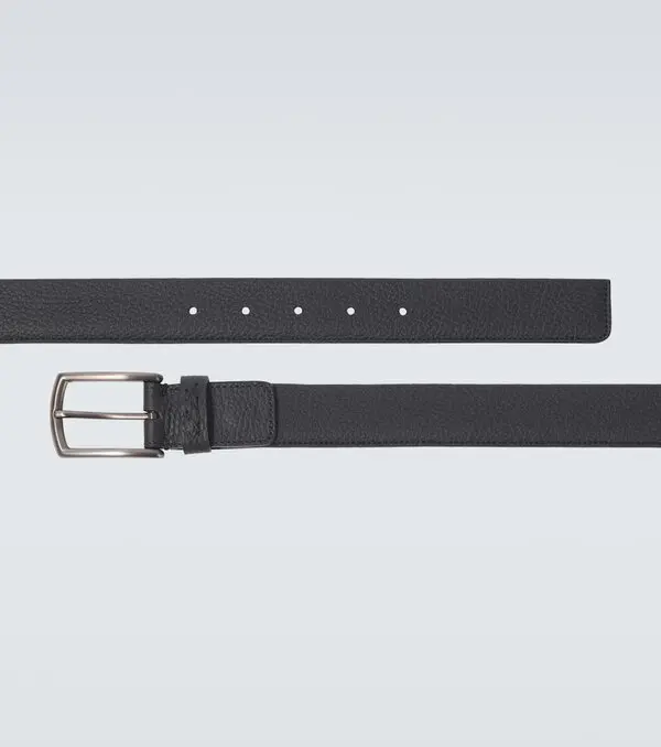 Zegna Leather Belt - Black