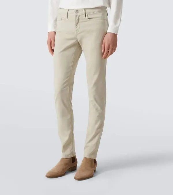 FRAME High-rise Slim Jeans - Beige