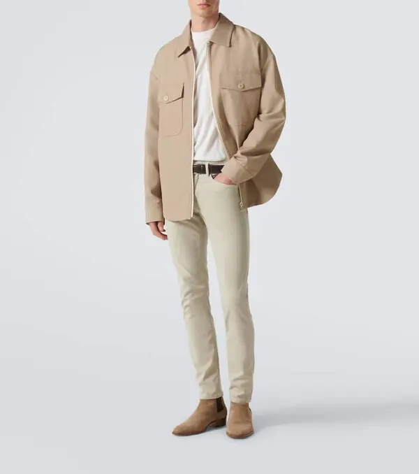 FRAME High-rise Slim Jeans - Beige