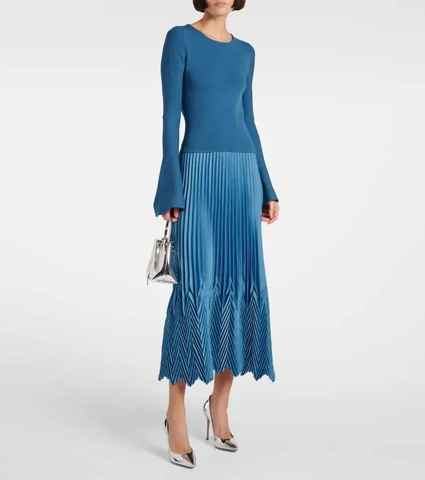 Simkhai Damoni Pleated Midi Dress