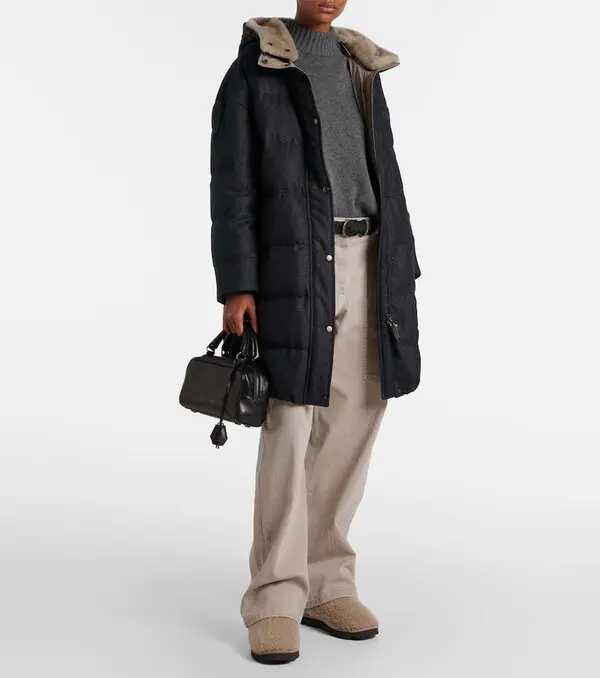Brunello Cucinelli Monili Beads Shearling Boots