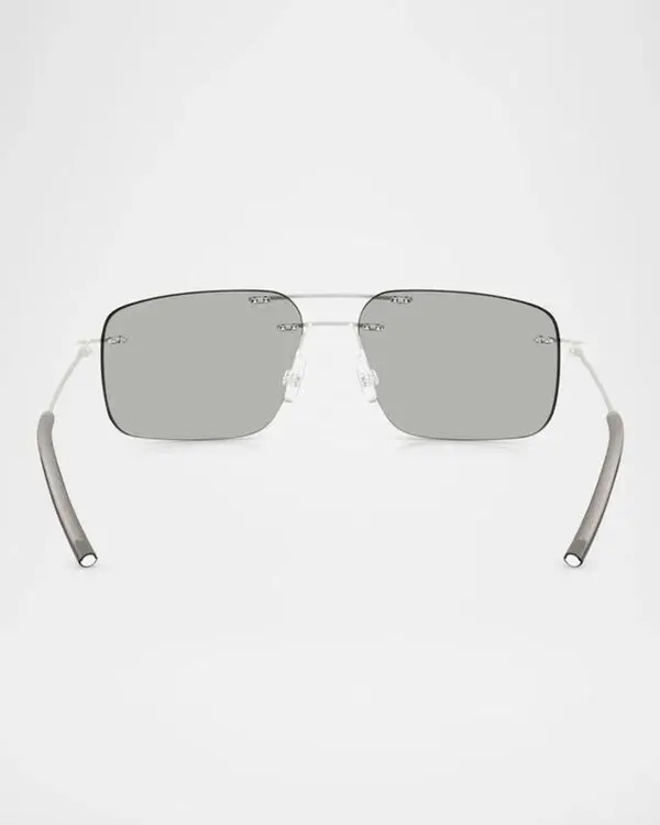 Moncler Rectangular Sunglasses - Matte Silver