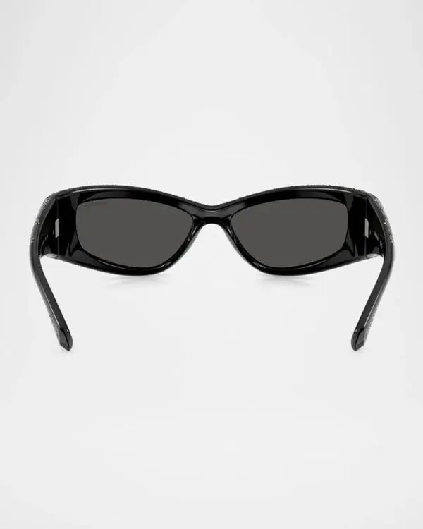 SWAROVSKI Rectangular Sunglasses - Black
