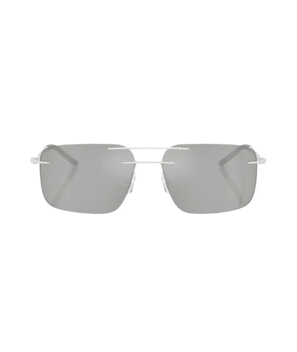 Moncler Me4003 Rimless Rectangle Sunglasses - Matte Silver