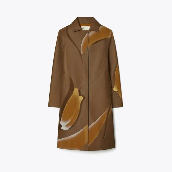 Tory Burch Embroidered Coat - Coffee Liqueúr