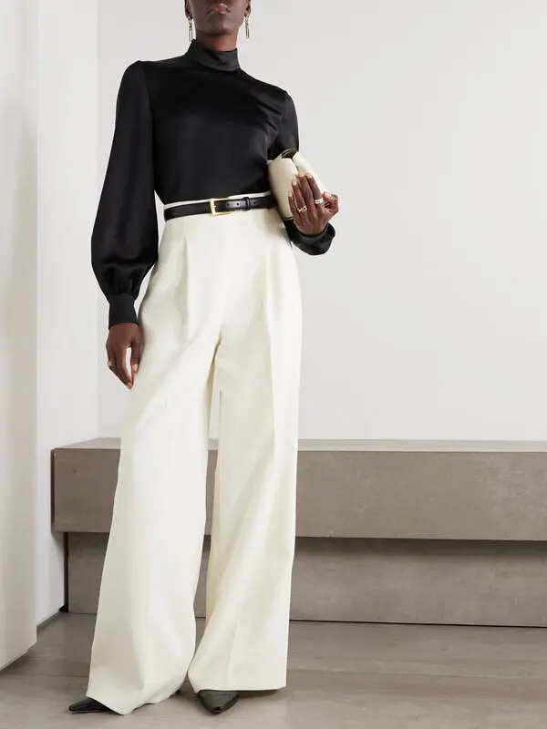 Loro Piana Carys Embellished Silk-satin Blouse