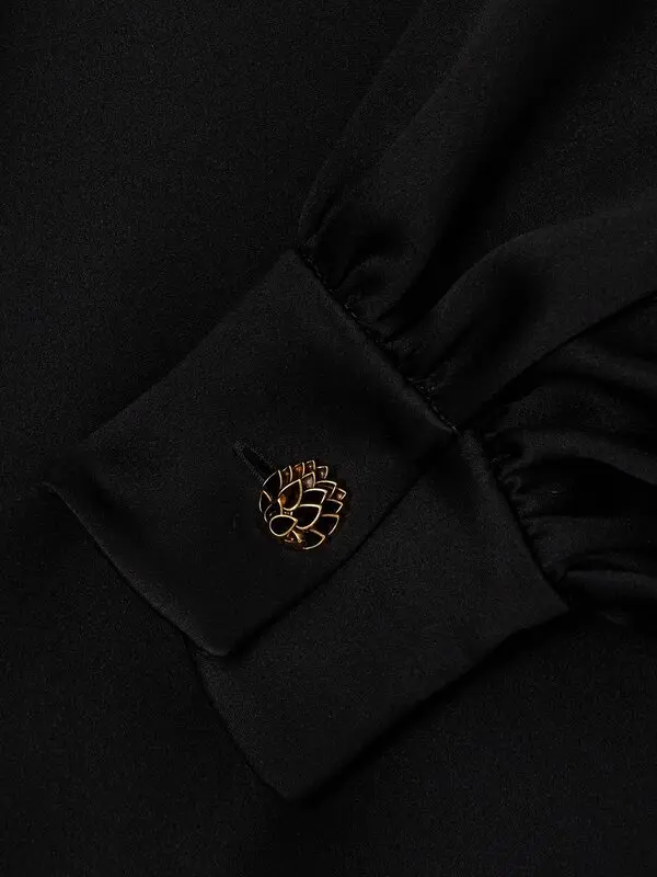Loro Piana Carys Embellished Silk-satin Blouse