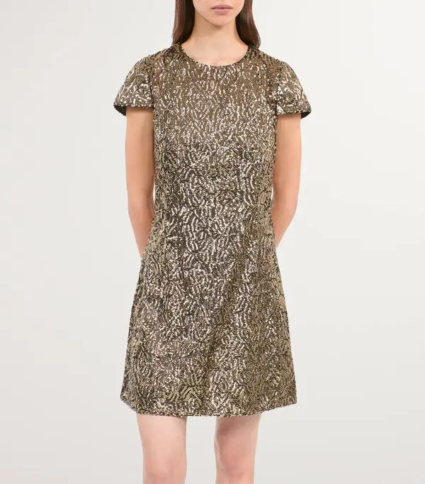 The Kooples Sequinned Mini Dress In Gold - 51% Off | Editorialist