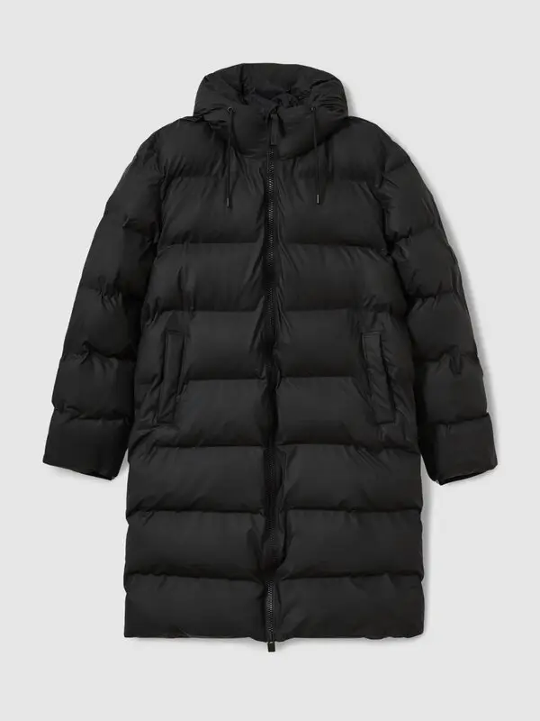 Rains Long Hooded Puffer Jacket