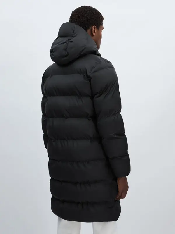 Rains Long Hooded Puffer Jacket