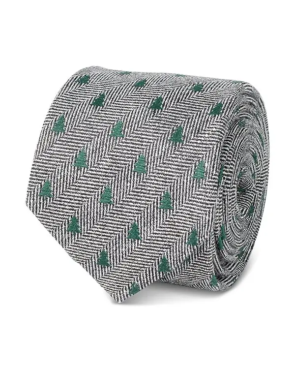 CUFFLINKS, INC. Holiday Tree Herringbone Neck Tie - Gray