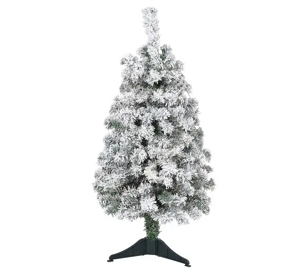 NEARLY NATURAL 3' Flocked Artificial Christmas Tree By