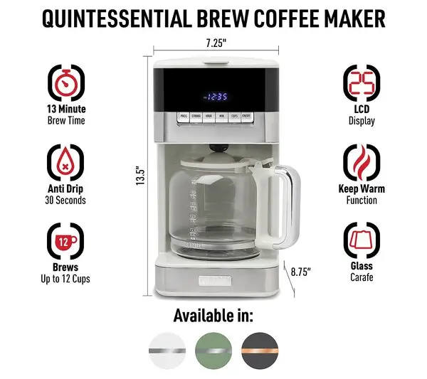 HADEN Quintessential Brew 12-cup Digital Coffee Maker