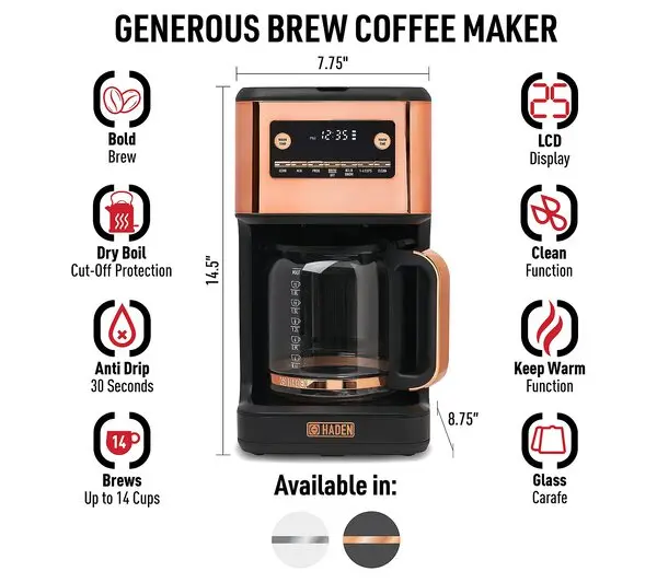 HADEN Generous Brew 14-cup Drip Coffee Maker