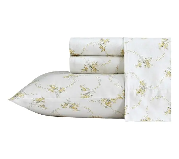 Laura Ashley Petite Yellow-gold King Sheet Set - One-color