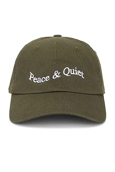 MUSEUM OF PEACE & QUIET Wordmark Baseball Cap - Olive
