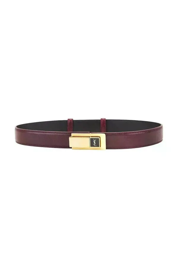Saint Laurent Buckle Belt - Hot Wine & Nero