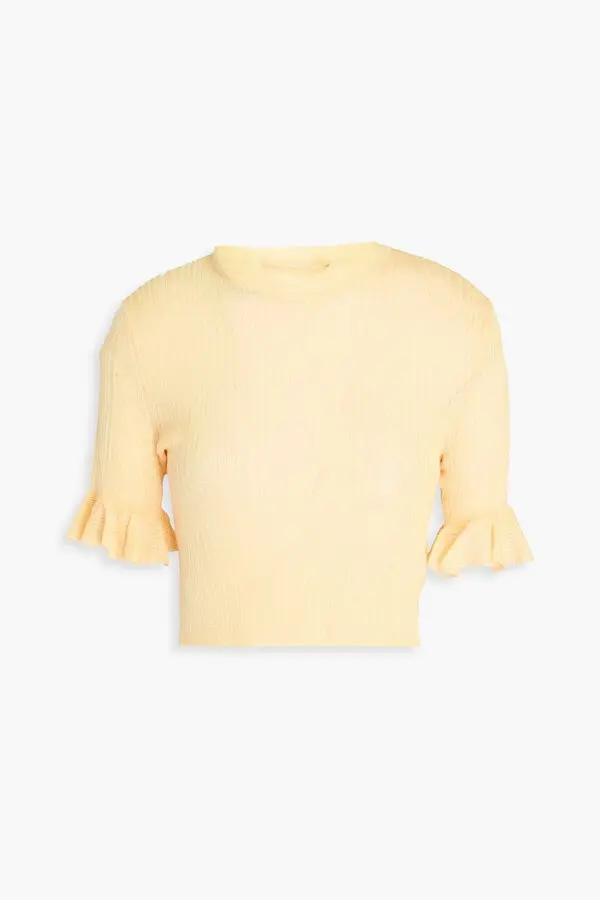 Ulla Johnson Patti Cropped Ribbed-knit Top