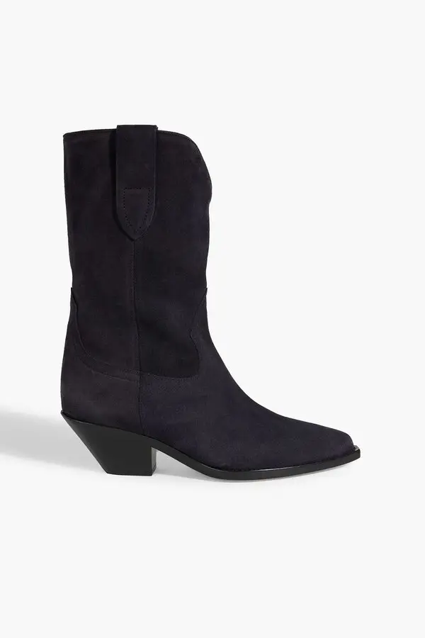 Isabel Marant Étoile Dahope Suede Cowboy Boots - Midnight Blue