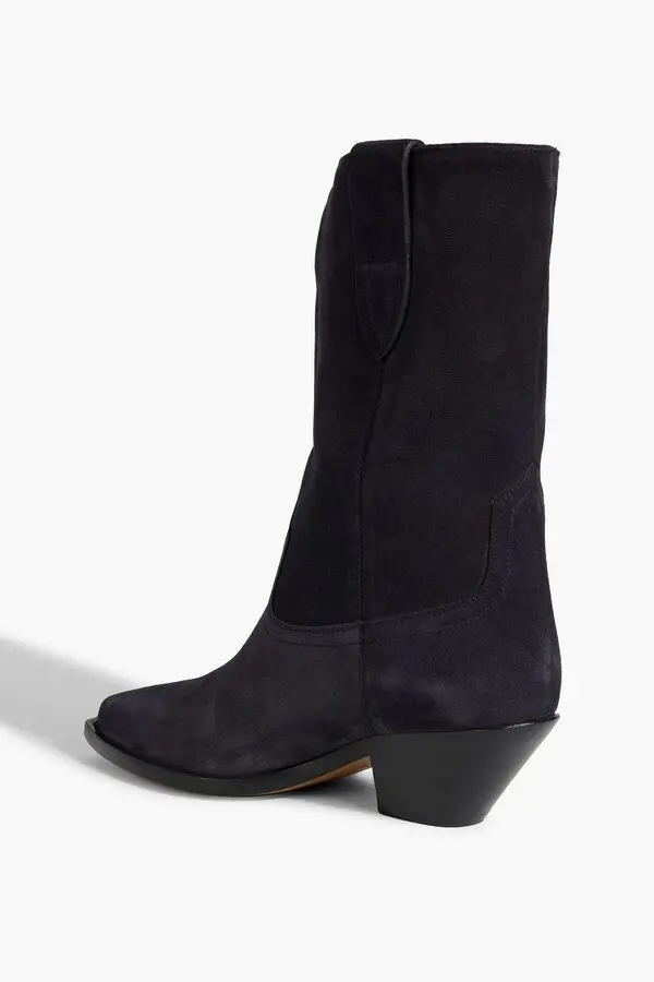 Isabel Marant Étoile Dahope Suede Cowboy Boots - Midnight Blue