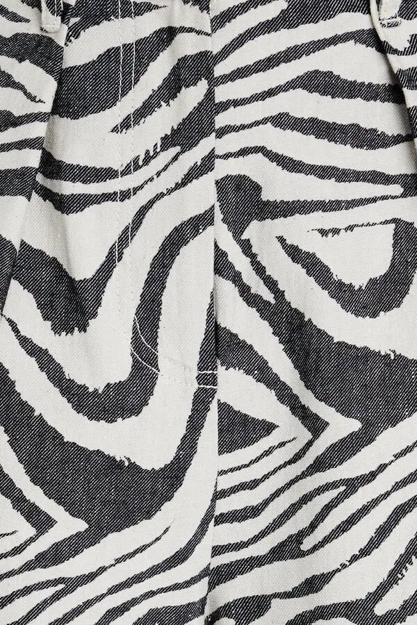 Ulla Johnson Cai Pleated Zebra-print Wide-leg Pants - Animal Print