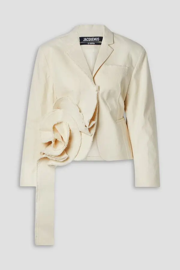 Jacquemus Frayed Appliquéd Cotton Blazer