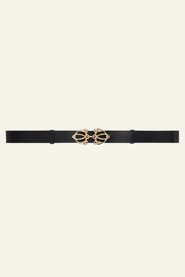 Ba&sh Bilissi Leather Belt With Finely Crafted Buckle - Black