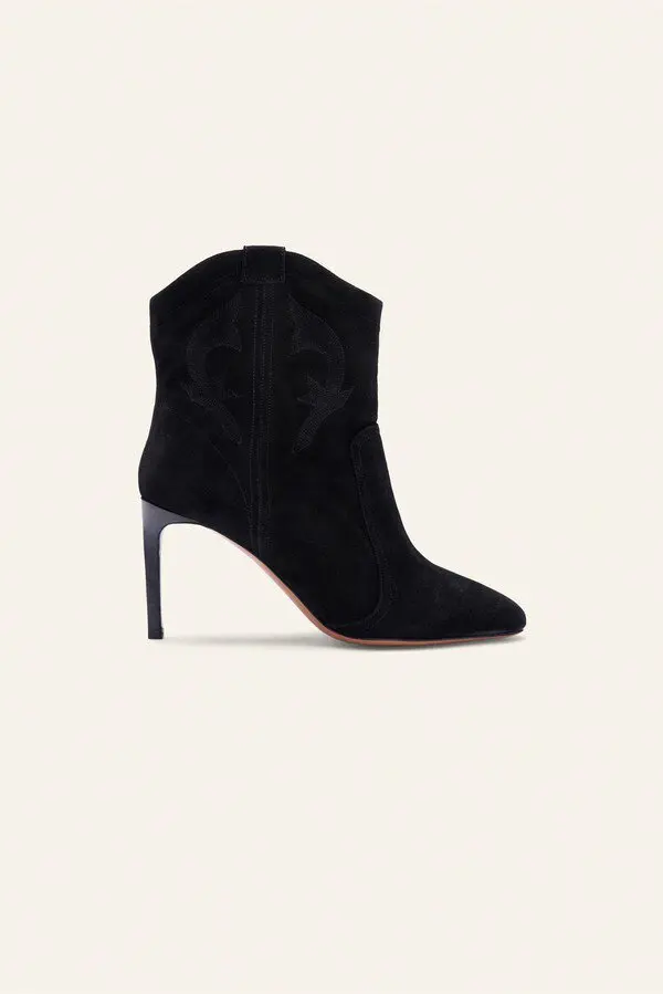 Ba&sh Caitlin Suede Ankle Boots - Black