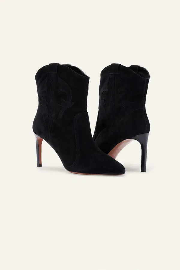 Ba&sh Caitlin Suede Ankle Boots - Black