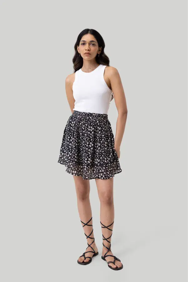 REISTOR Drawstring Mini Skirt