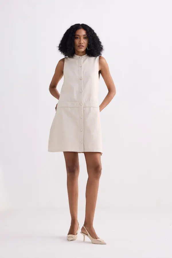 REISTOR Cotton Tweed Shift Dress