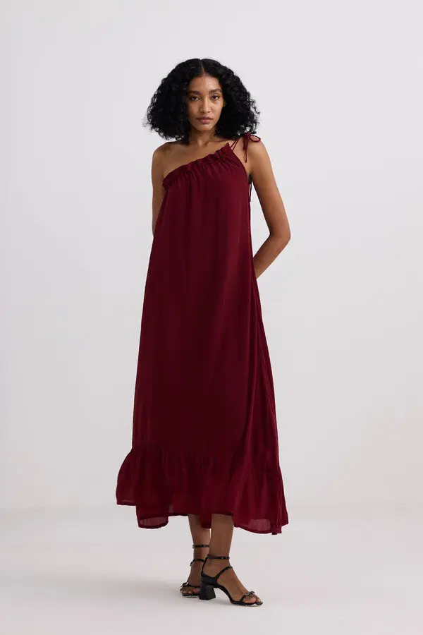 chinese dress ladies Celena Maxi Dress | Burgundy Burnout | Womens main image 0