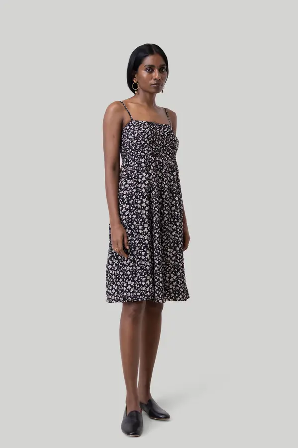 REISTOR Ruched Strappy Mini Dress